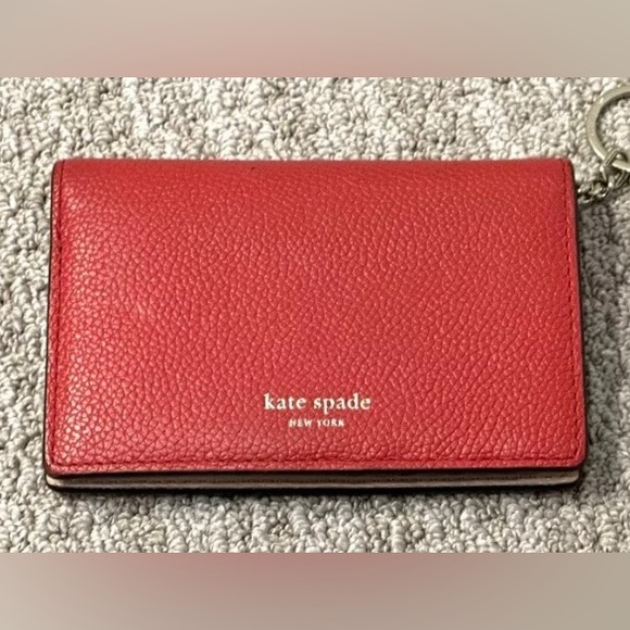kate spade | Bags | Kate Spade Red Leather Bifold Wallet Never Used ...